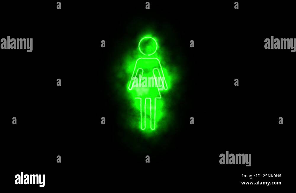 Neon Toilet sign animation. Pointer to the toilet or bathroom icon ...