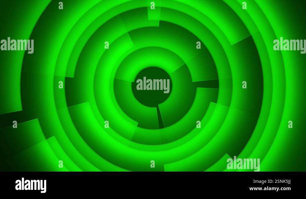 Animation loop of green overlapping and stacked rotating circles with outwards Stock Video ...