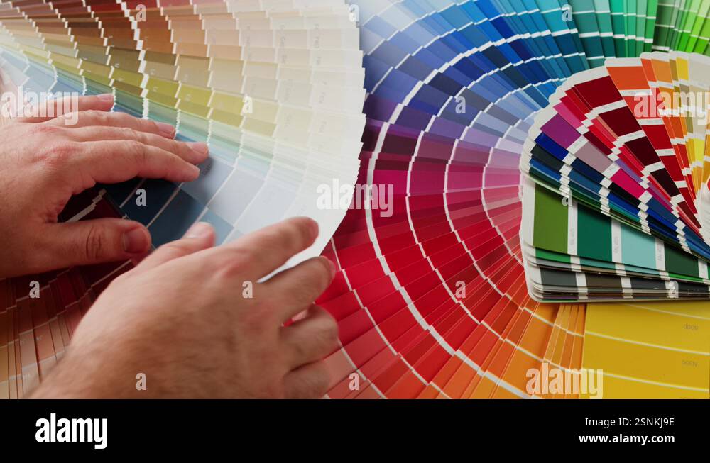 Color pallet, choosing the color by designer, furniture real estate or ...