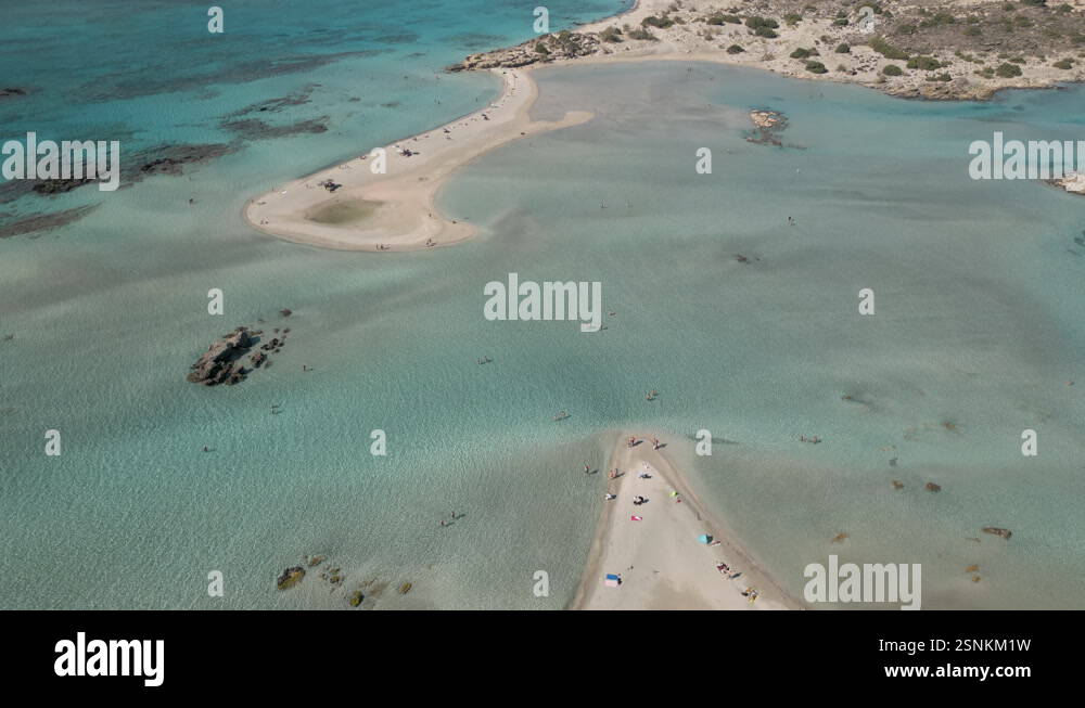 Elafonissi Beach In Western Crete Greece Slow Pan Up 4K 60FPS Stock ...