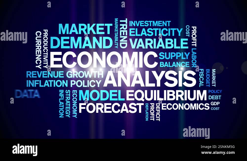 Economic Analysis animated word cloud,animation kinetic typography loop ...