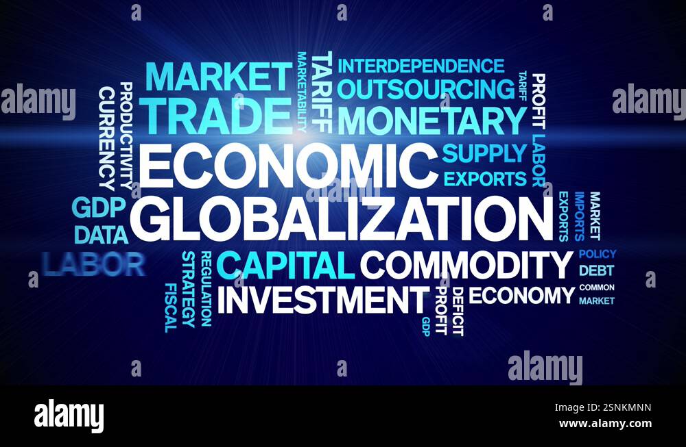 Economic Globalization animated word cloud,animation kinetic typography ...