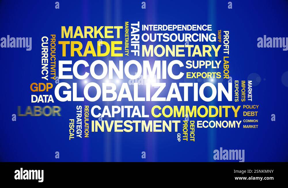 Economic Globalization animated word cloud,animation kinetic typography ...