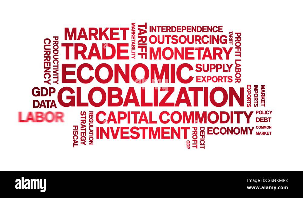 Economic Globalization animated word cloud,animation kinetic typography ...