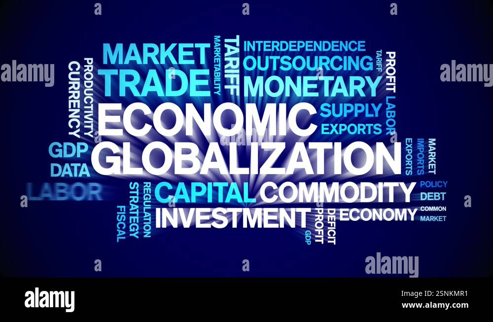Economic Globalization animated word cloud,animation kinetic typography ...