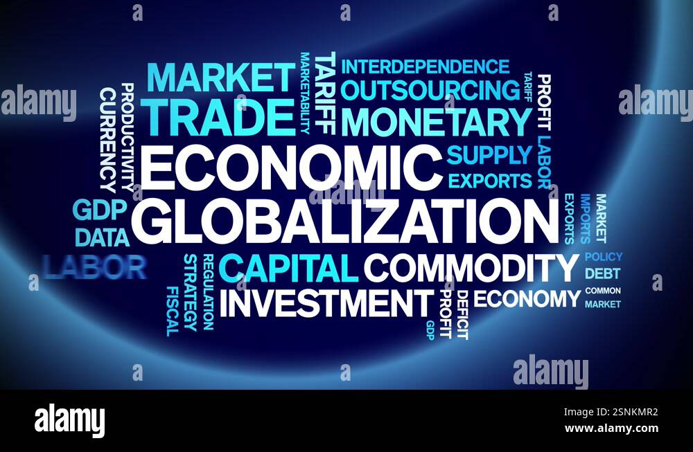 Economic Globalization animated word cloud,animation kinetic typography ...