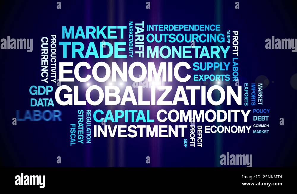 Economic Globalization animated word cloud,animation kinetic typography ...