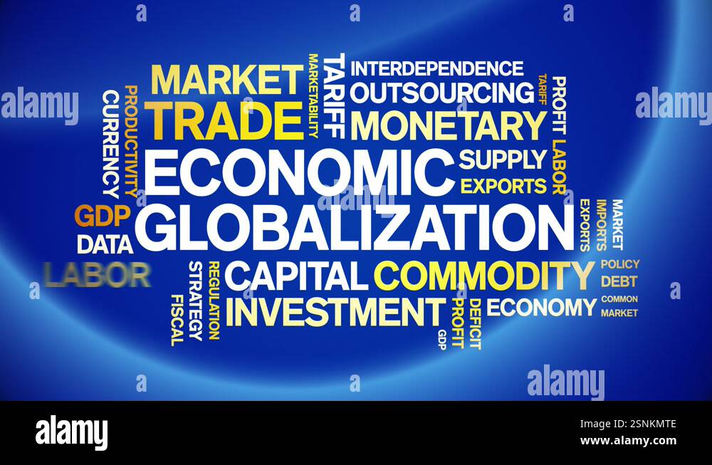 Economic Globalization animated word cloud,animation kinetic typography ...