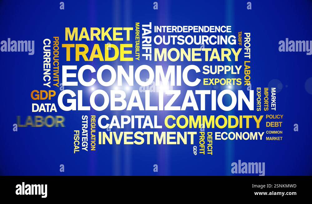 Economic Globalization animated word cloud,animation kinetic typography ...