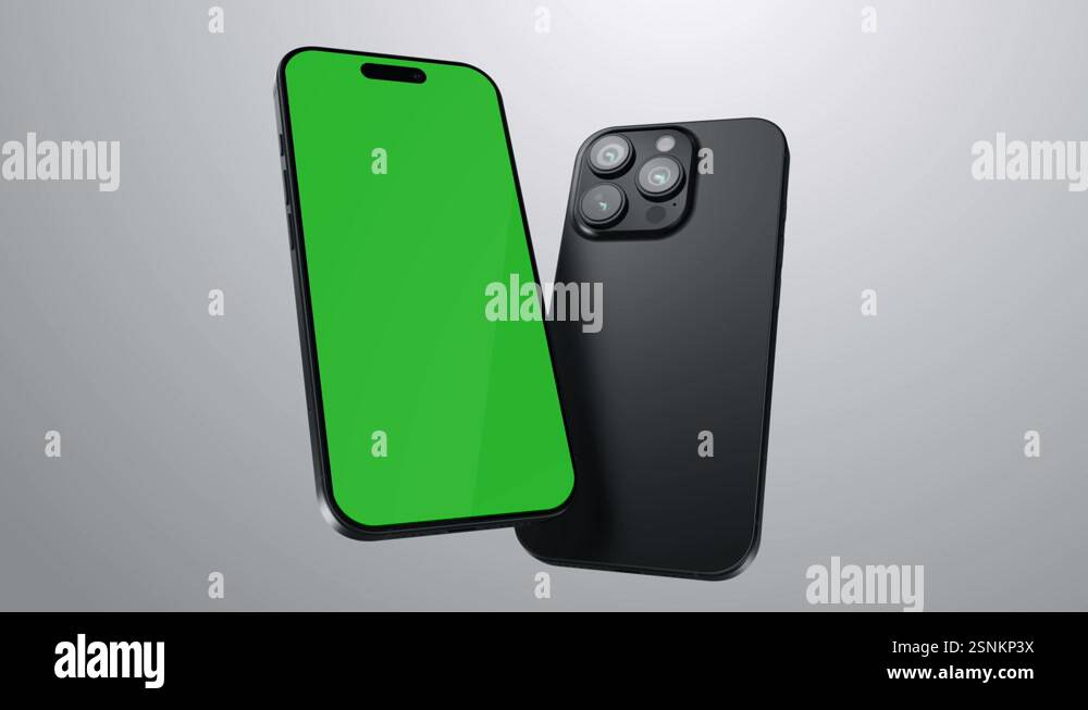 Smartphone green screen with a rectangular plane for tracking screen ...