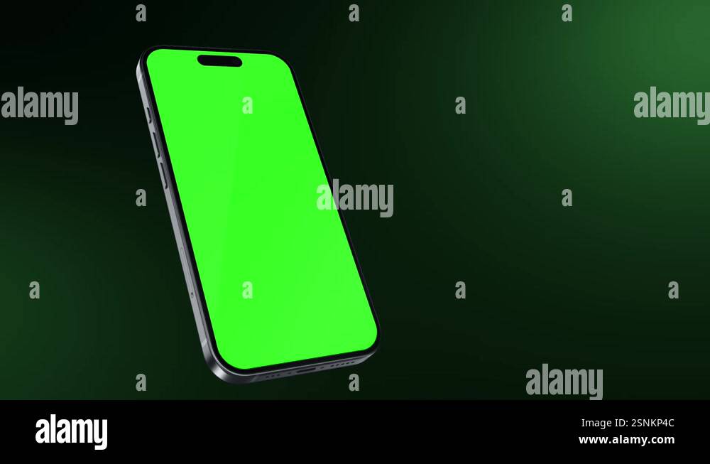 Smartphone green screen with a rectangular plane for tracking screen ...