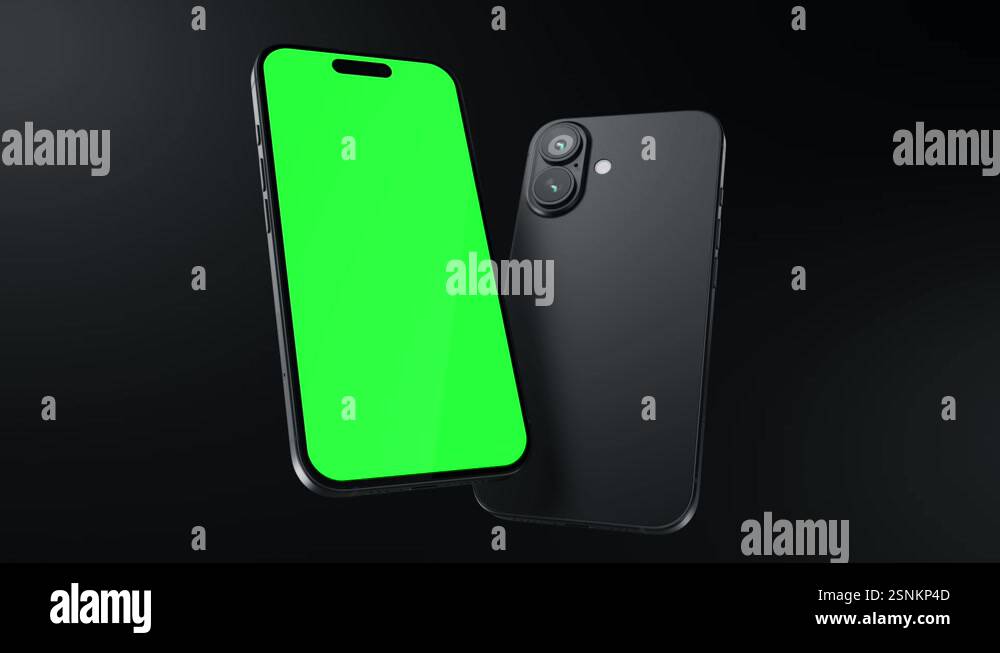 Smartphone green screen with a rectangular plane for tracking screen ...