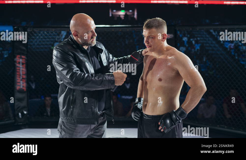 MMA Fighter Giving Victory Interview Stock Video Footage - Alamy