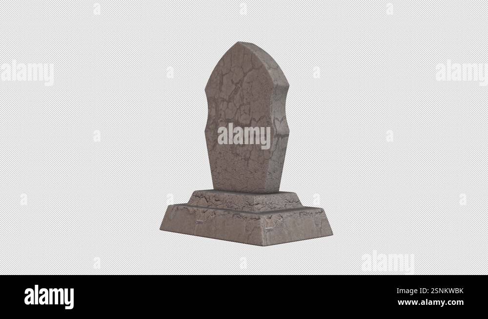 Gravestone Rotating on a Transparent Background. Seamless Loop ...