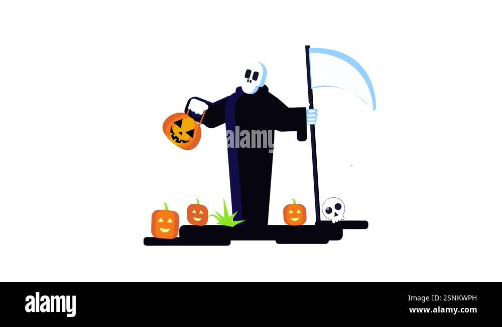 Cartoon illustration grim reaper Stock Videos & Footage - HD and 4K ...
