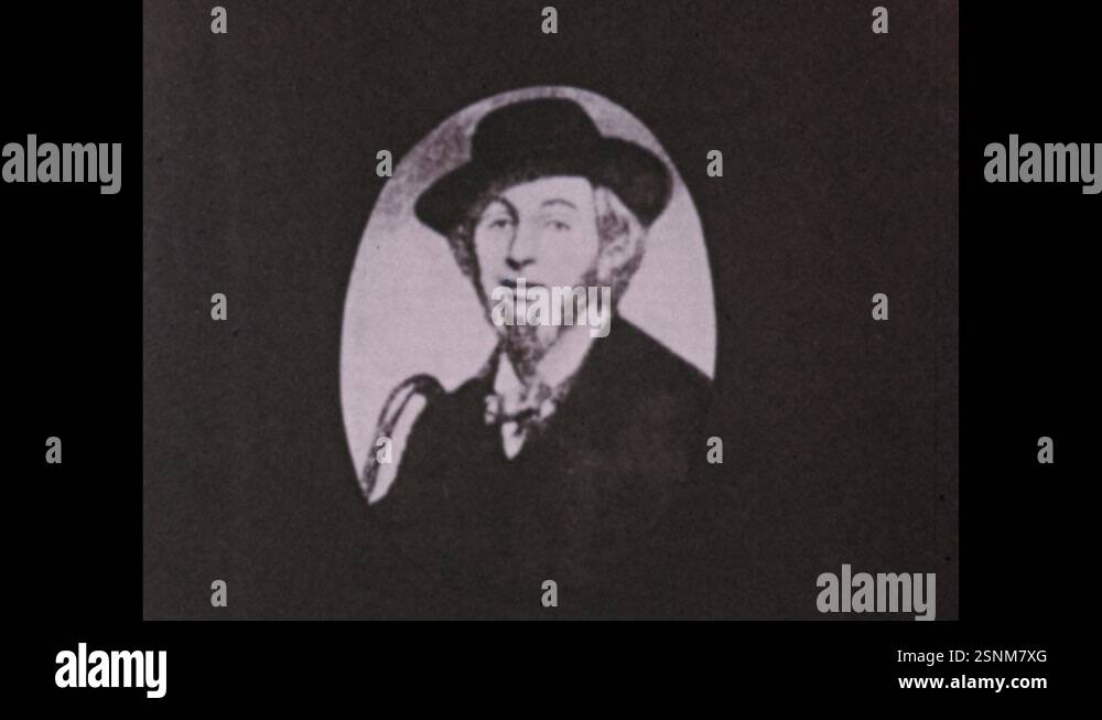 1950s: Photograph of Walt Whitman as a young man. Shingle sided farm ...