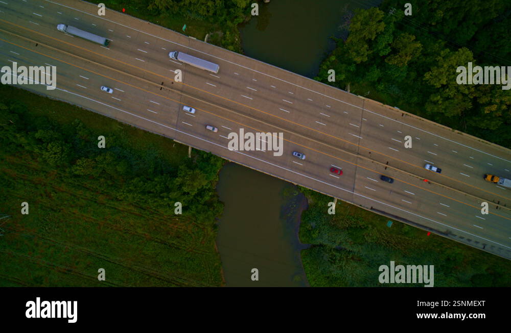 Overhead drone shot capturing vehicles Stock Videos & Footage - HD and ...