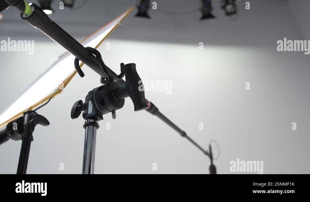 Boom Pole in TV Studio with White Wall Stock Video Footage - Alamy