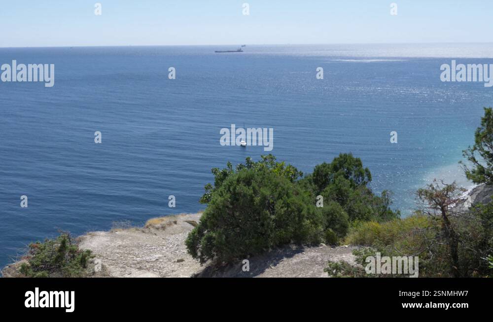 Black Sea coast of a wild beach near the Cape Idokopas, not far from ...