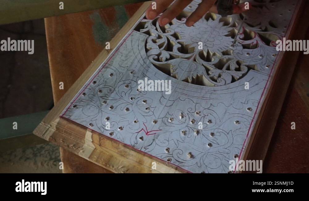The initial process of making traditional Javanese Gebyok Stock Video ...