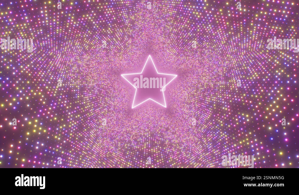 Pretty Purple Sparkle Star Shaped Tunnel Flashing Glowing Neon Lights ...