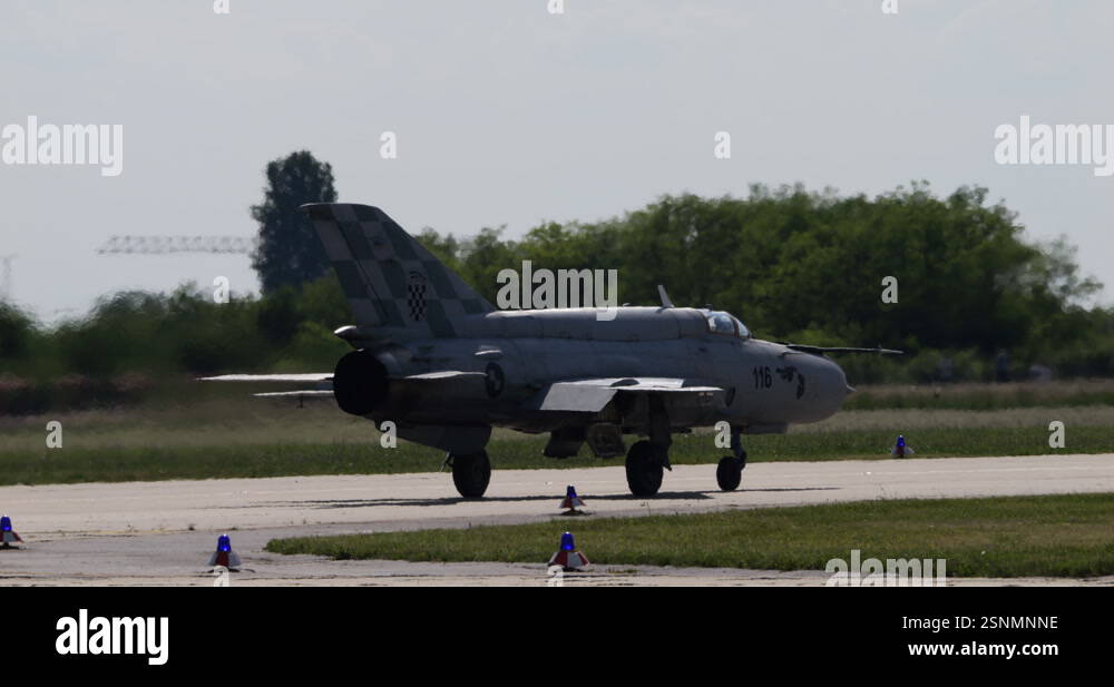 Warsaw Pact Fighter Jet from Cold War Waiting for Takeoff on Runway ...