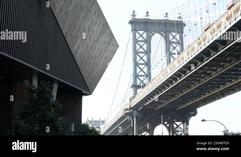 New York City Manhattan Bridge to Brooklyn Dumbo. Two Bridges ...