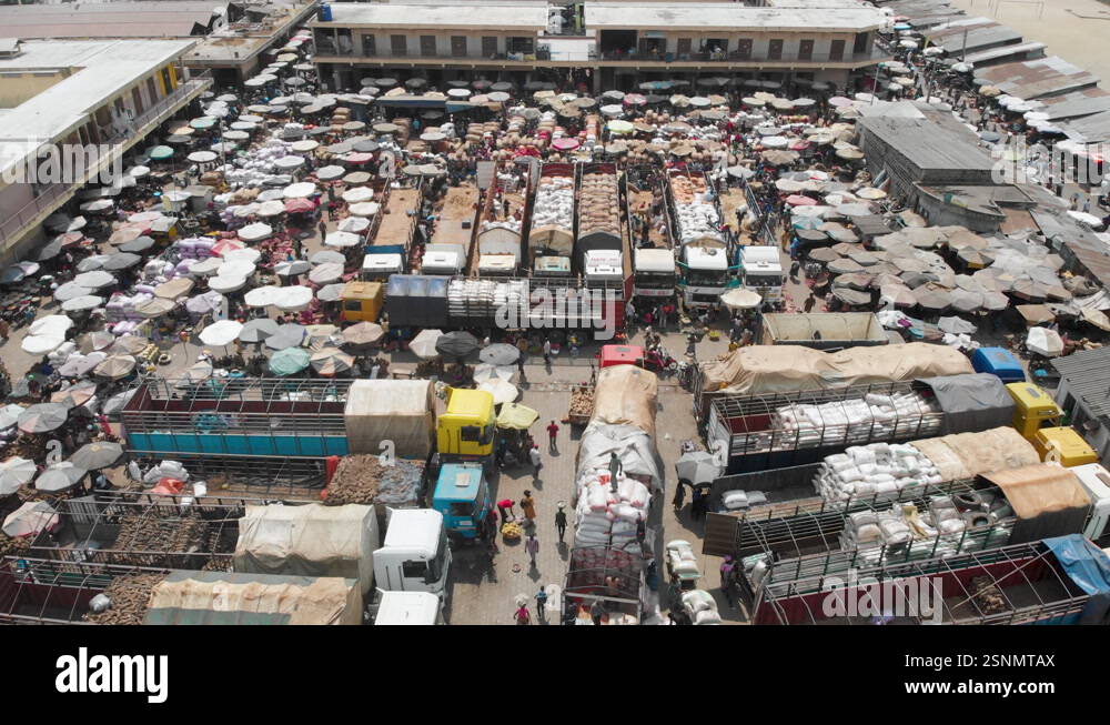 Dantokpa Market Cotonou Benin Tokpa West Africa, aerial drone African ...