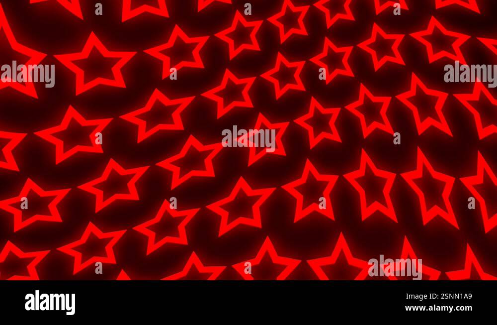 Red wavy glow line art outline stars on black background Stock Video ...