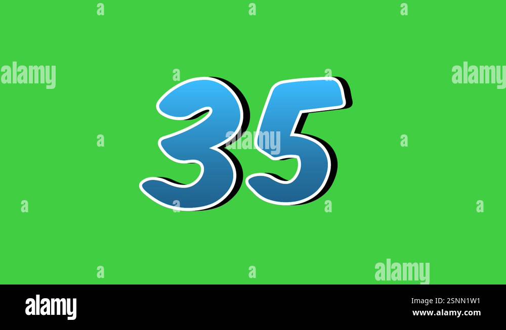 Number 35: thirty five symbol sign animation motion graphics cartoon ...