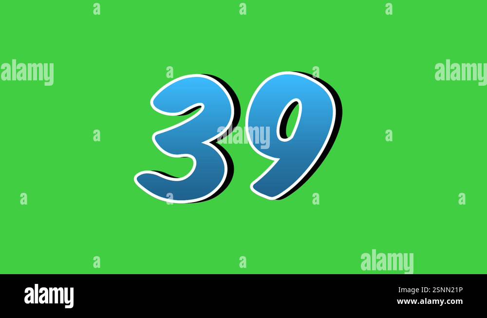 Number 39 thirty nine symbol sign animation motion graphics cartoon ...
