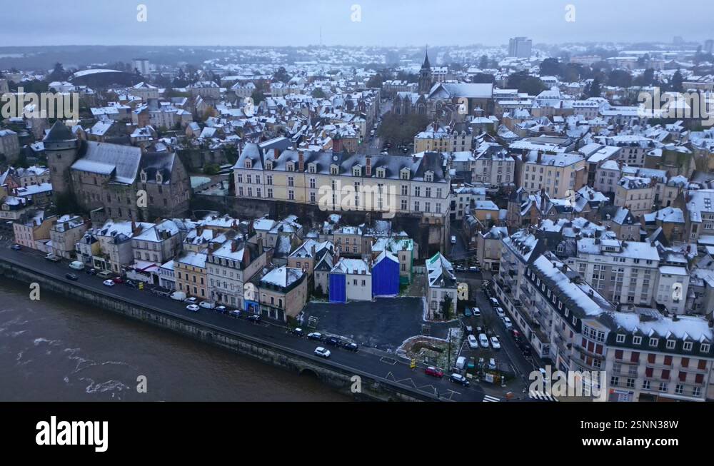 Laval Castle and Chateau Neuf, Cathedral of Sainte Trinité in ...