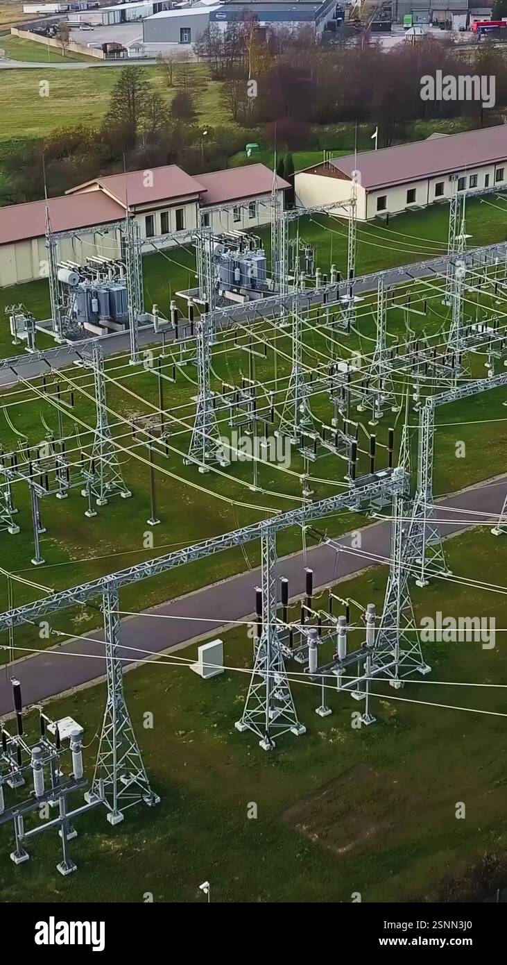 Aerial vertical electrical power generation antennas in an industrial ...