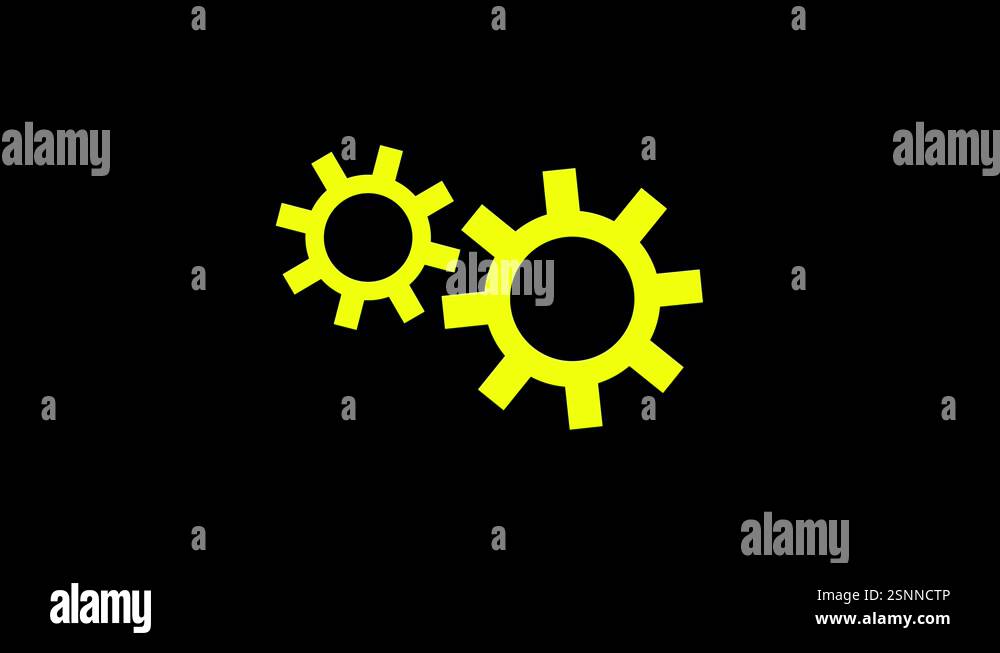 Spinning gears animation with transparent icon animated video Stock ...