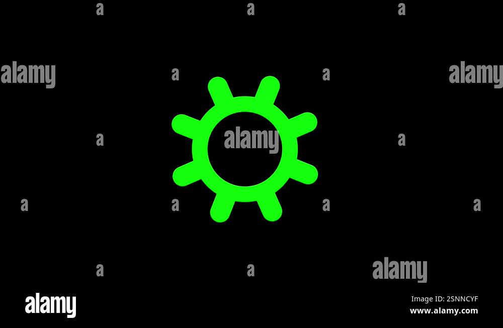 Gear icon cogwheel spinning, rotating, alpha channel icon animated ...