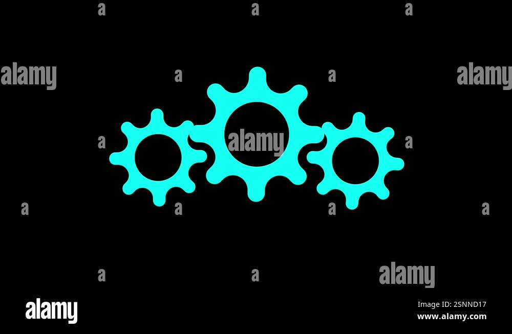Rotating gears looped video, Industrial sign icon, Spinning gears icon ...