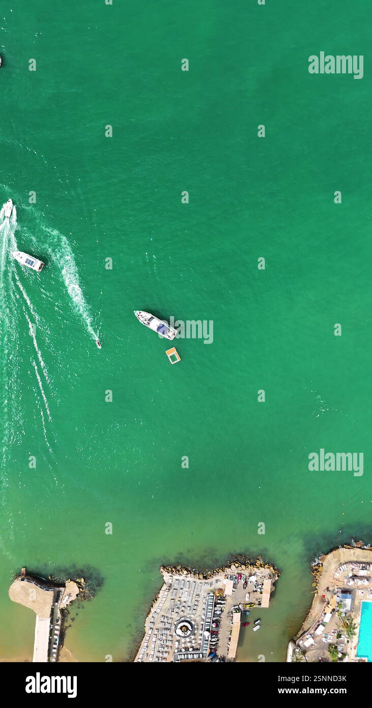 Boats and Jet Skis in Turquoise Waters of Lebanon Stock Video Footage ...