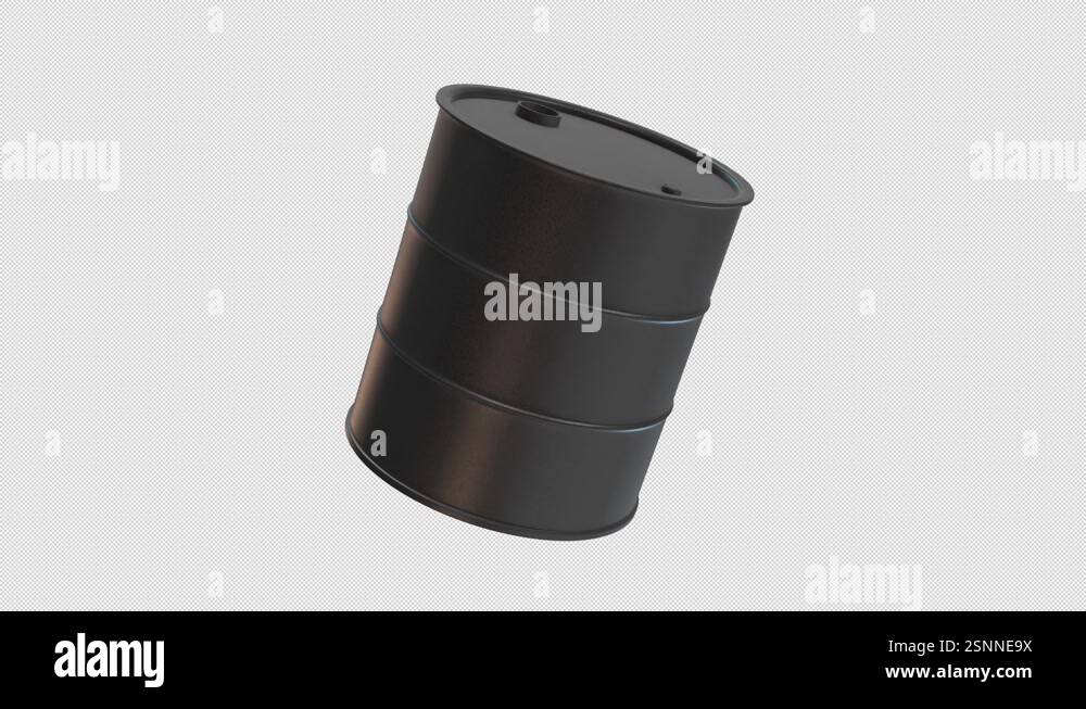 Oil Barrel Rotating on a Transparent Background. Seamless Loop. Barrel ...
