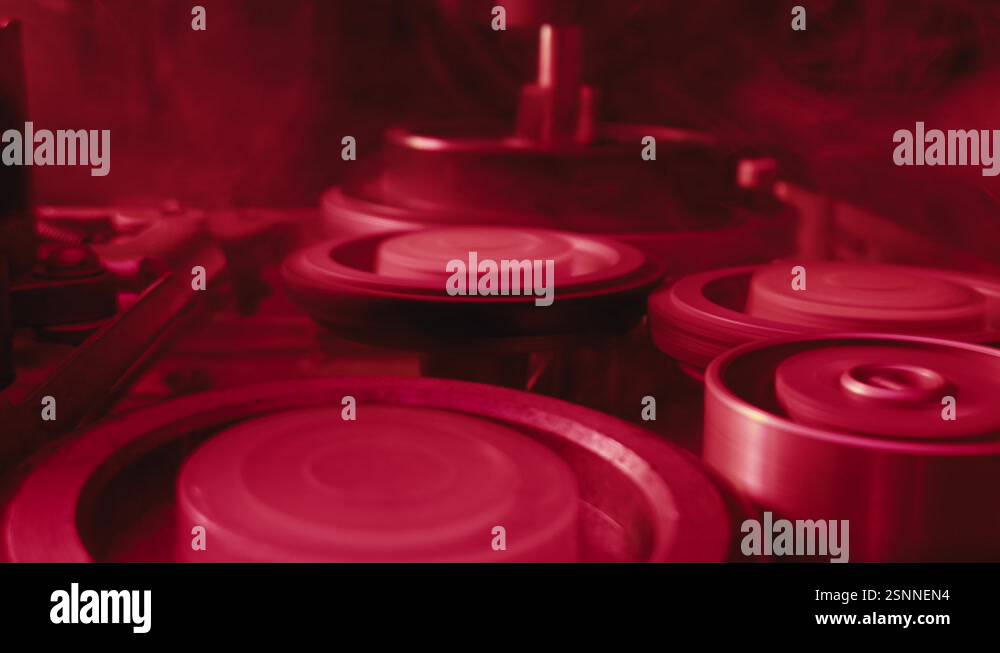 Tape audio music player, VHS studio magnetic tape, vintage retro spool ...