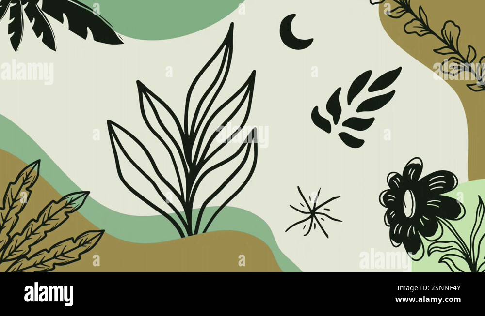 animated background boho style modern aesthetic simple background Stock ...