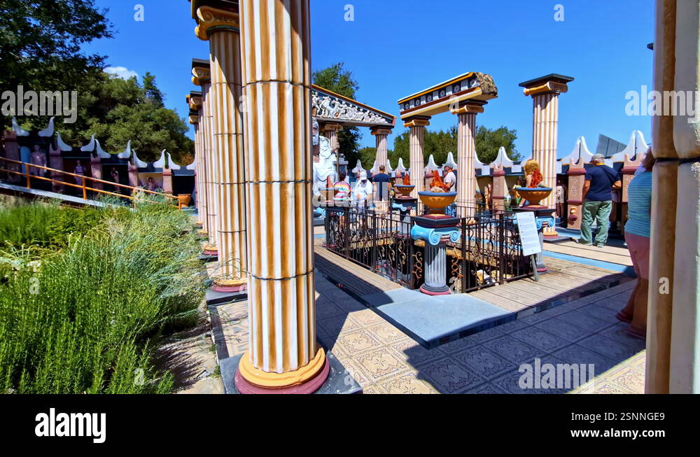Ancient Greek-Style Columns in Mythology Park Stock Video Footage - Alamy