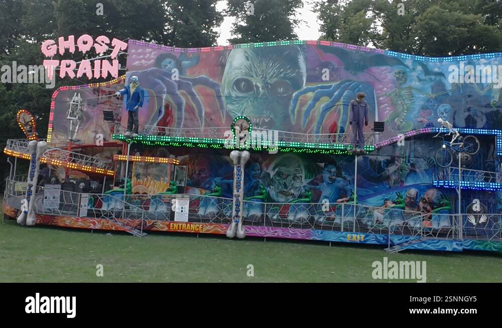 Ghost train ride funfair ride Stock Videos & Footage - HD and 4K Video ...