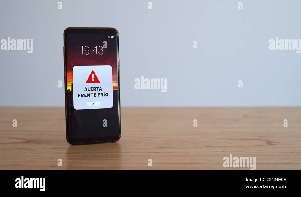 New emergency notification in Spanish "Alerta frente frio" meaning ...