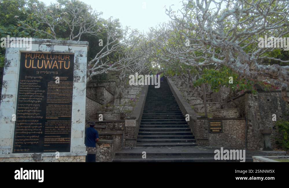 4K Cinematic: Uluwatu Stairs - Pathway to Bali's Cliffside Temple Stock ...