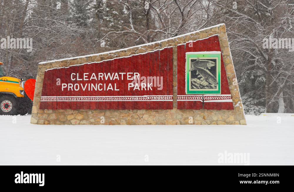 Clearwater Provincial Park Entrance Sign in Snow Stock Video Footage ...