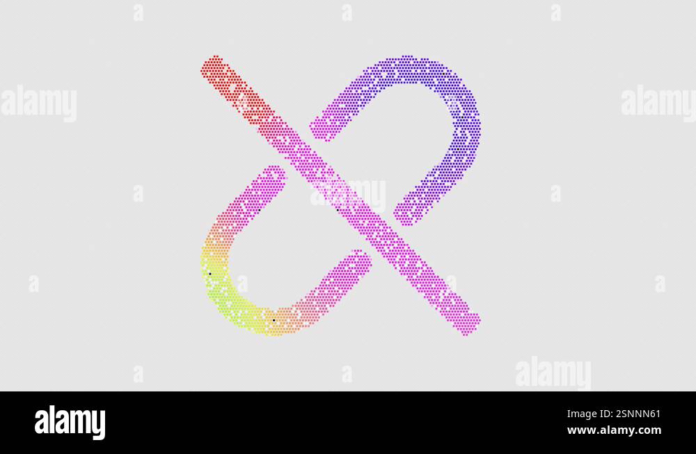 Icon unlink is made up of LED square shapes that shimmer and flicker ...