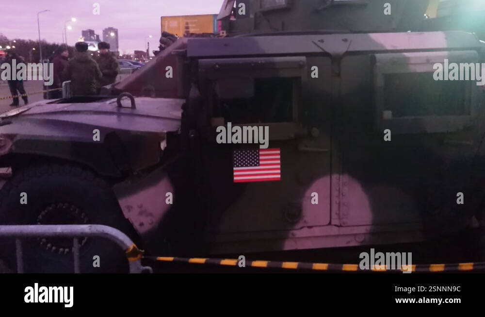 Captured military equipment of USA, armored off-road car HMMWV M1151 ...