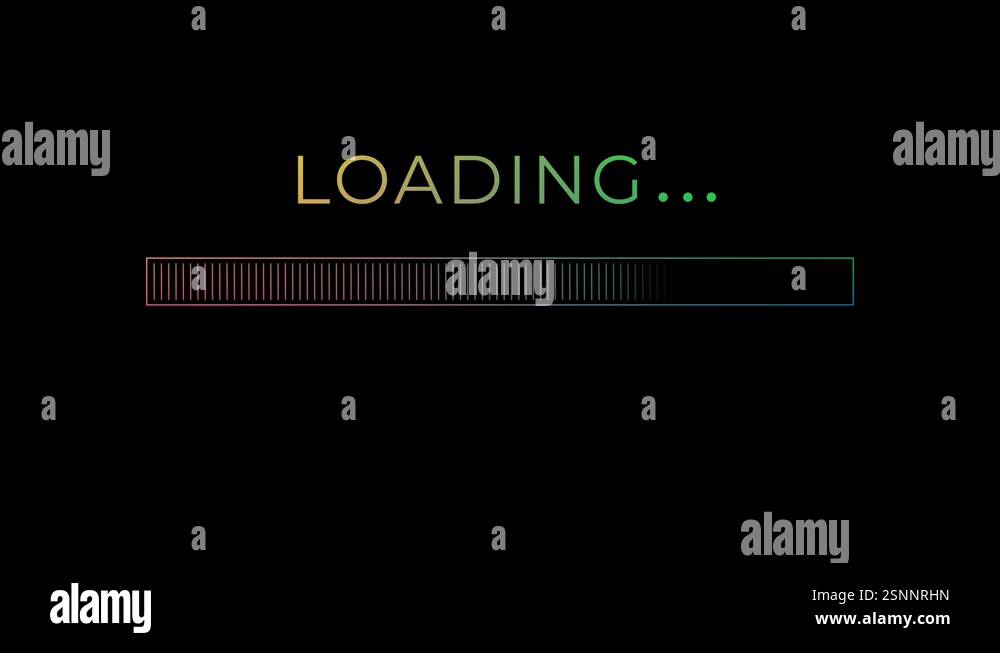 Progress loading bar screen animation on a black background Stock Video ...