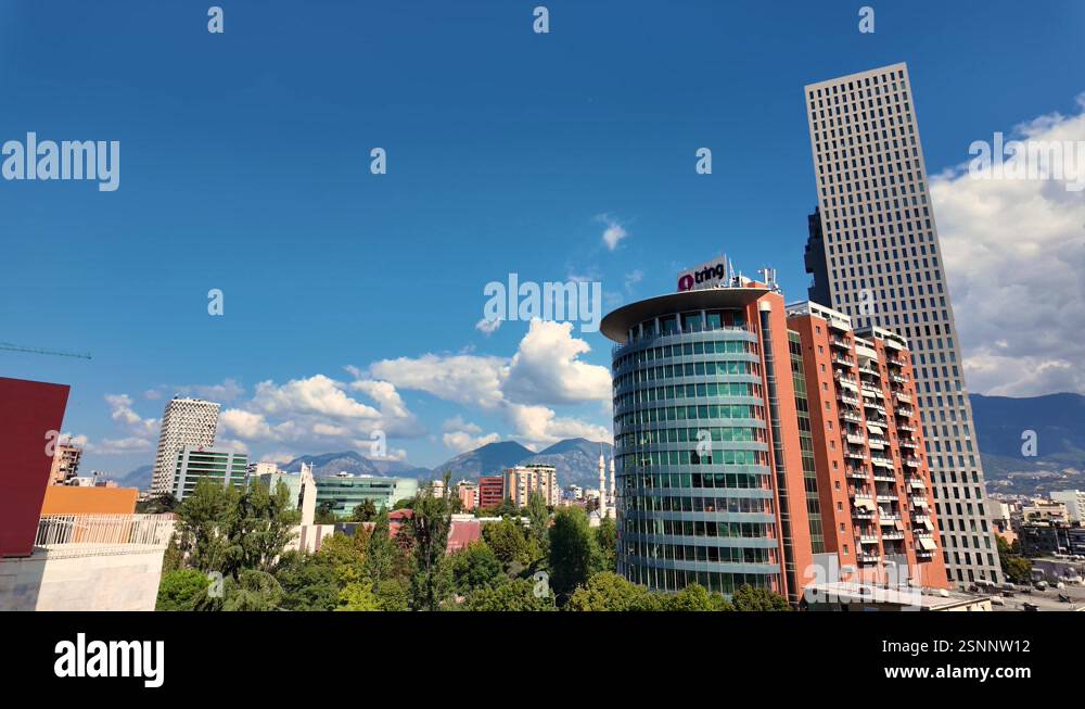 Tirana Albania modern buildings skyline day time real estate capital ...