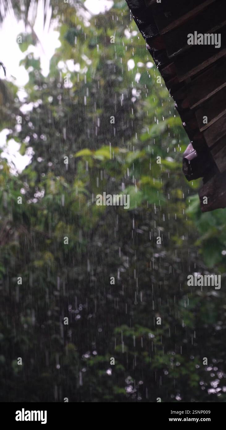 Rainwater dripping from roof tiles Stock Video Footage - Alamy